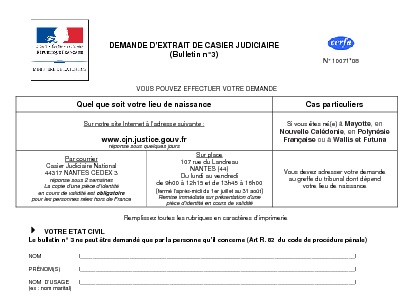 Extrait de casier judiciaire en ligne